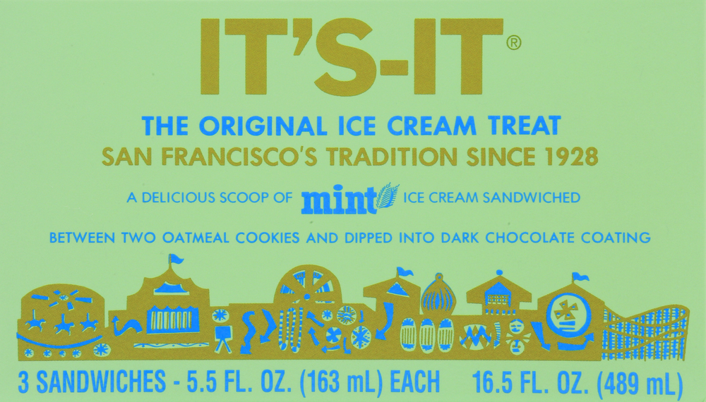 It's-It Ice Cream Sandwich, Mint, 3 Pack-Planogram-Back