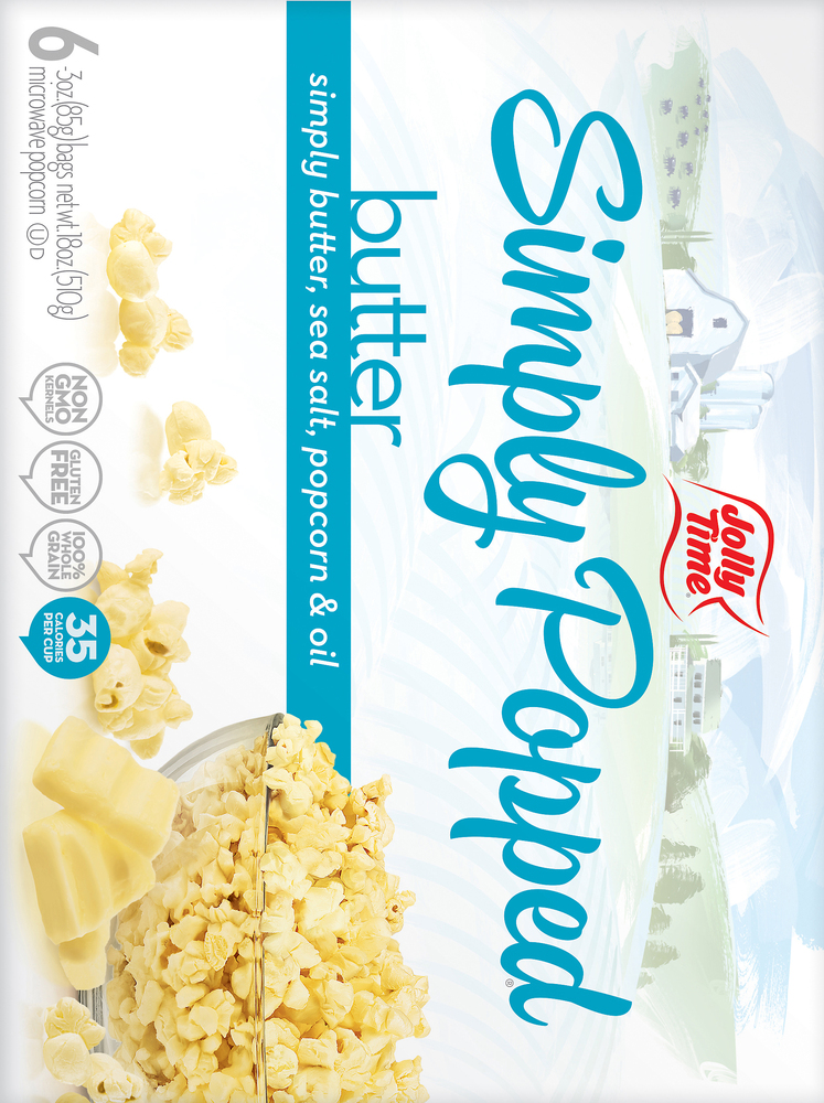Jolly Time Simply Popped Popcorn, Microwave, Butter-Planogram-Back