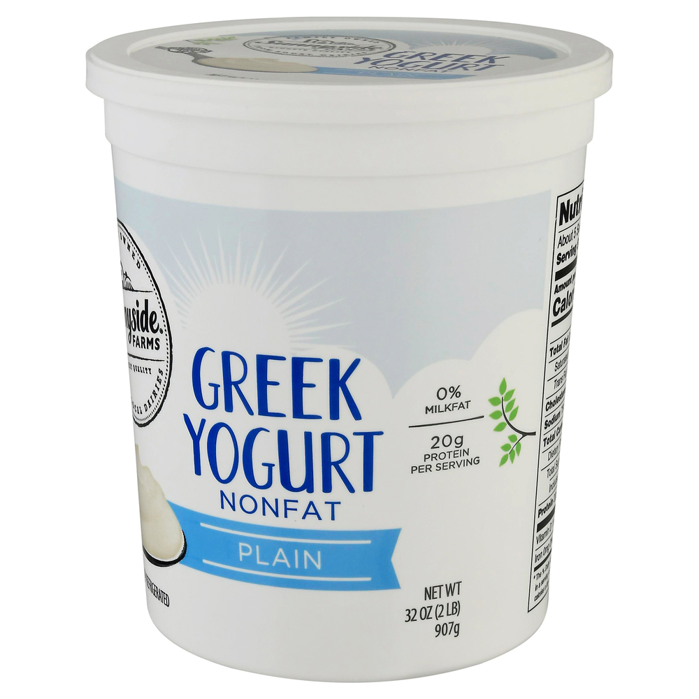 Sunnyside Farms Yogurt, Greek, Nonfat, Plain-Front-Right-Elevated