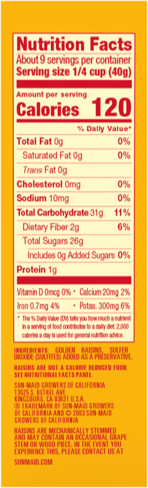 Sun Maid Raisins Ingredients