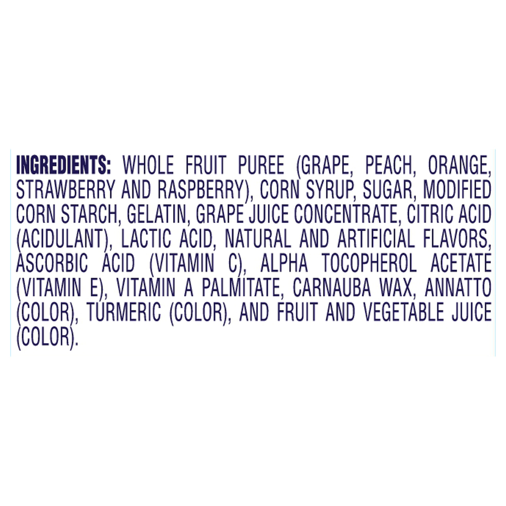 mixed fruit ingredients