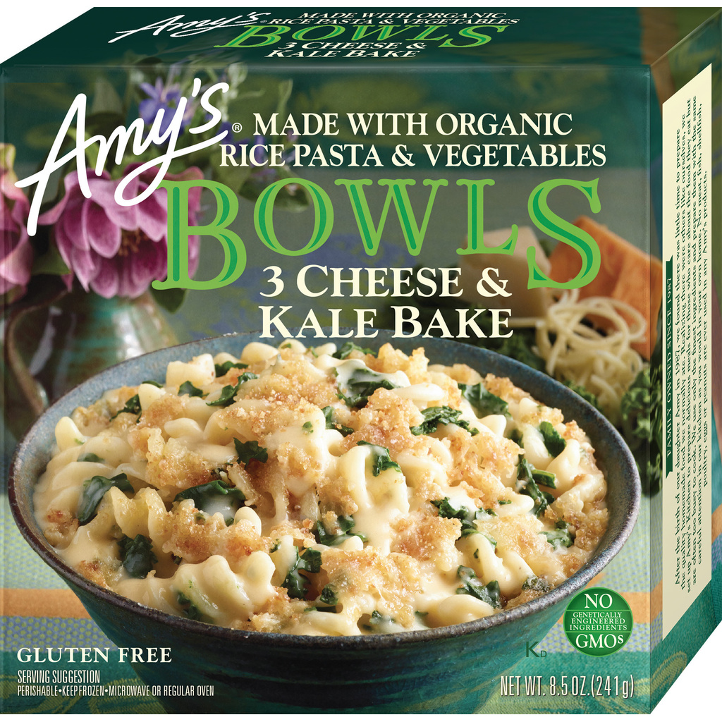 Amy's Bowls Amy’s Frozen Bowls, 3 Cheese & Kale Bake Bowl, Gluten free ...